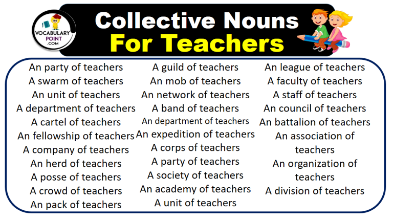 Collective Nouns For Teachers (With Meaning and Examples) - Vocabulary ...