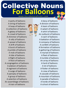 Collective Nouns For Balloons (With Meaning and Examples) - Vocabulary ...