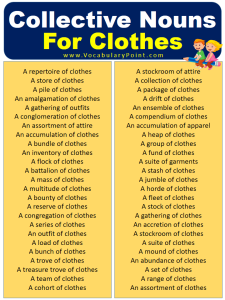 Collective Nouns For Clothes (With Meaning and Examples) - Vocabulary Point
