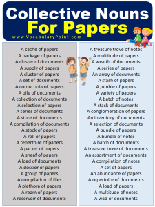 Collective Nouns For Papers (With Meaning and Examples) - Vocabulary Point