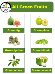 Green Fruits Names (List of Green Fruits with pictures) - Vocabulary Point