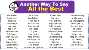 Other Ways To Say All The Best - Vocabulary Point