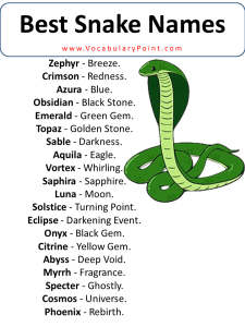 450+ Best Snake Names (Pet,Funny,Cool & Badass) - Vocabulary Point
