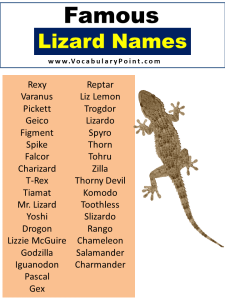 350+ Top Lizard Names (Best, Cute, Funny And Pet) - Vocabulary Point