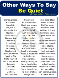 50 Other Ways To Say Be Quiet - Vocabulary Point