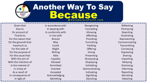 Other Ways To Say Because - Vocabulary Point