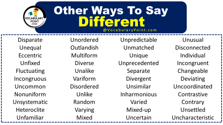 Other Ways To say Different - Vocabulary Point