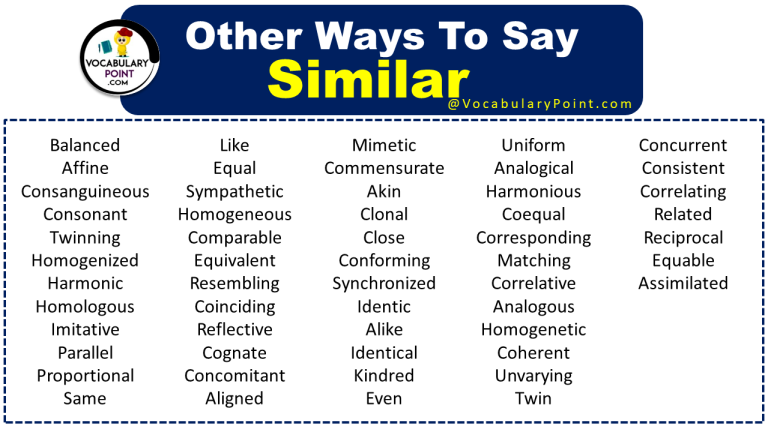 Other Ways To Say Similar - Vocabulary Point