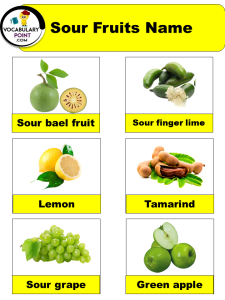 List of Sour Fruits (Sour Fruits Names) - Vocabulary Point