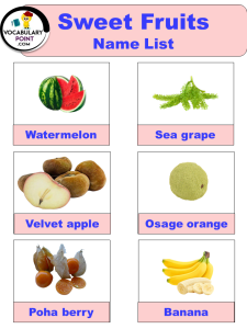 Sweet Fruits Names (100 Juicy Fruits Names) - Vocabulary Point