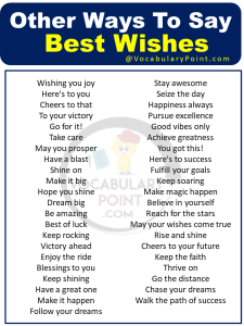 Most Popular Other Ways To Say Best Wishes - Vocabulary Point