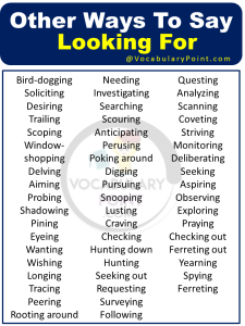 Other Ways To Say Looking For - Vocabulary Point