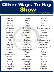 Another Ways To Say Show - Vocabulary Point