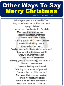 Other Ways To Greet Merry Christmas - Vocabulary Point
