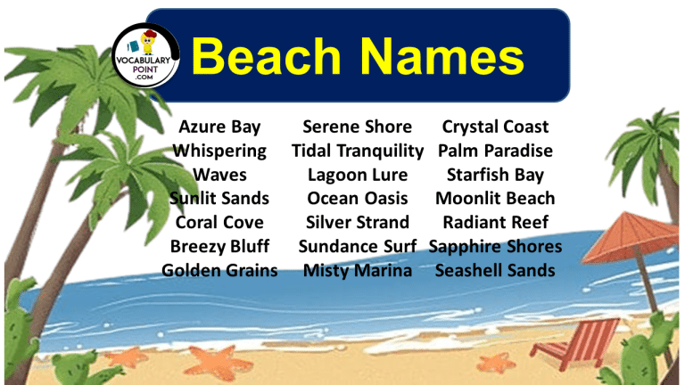 250 Beach Names (Cool, Catchy & Funny) - Vocabulary Point