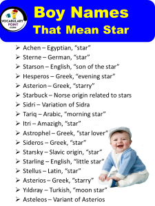 120 Baby Names That Mean Star (Celestial and Sweet) - Vocabulary Point