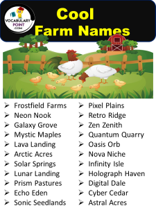 250+ Best Farm Names (Whimsical, Funny & Rustic) - Vocabulary Point