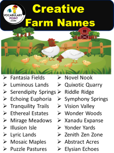 250+ Best Farm Names (Whimsical, Funny & Rustic) - Vocabulary Point
