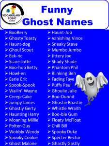 350 Ghost Names (Scary, Good & Funny) - Vocabulary Point