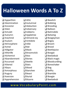 List Of Halloween Vocabulary Words In English - Vocabulary Point