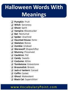List Of Halloween Vocabulary Words In English - Vocabulary Point