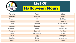List Of Halloween Noun (Halloween Vocabulary) - Vocabulary Point