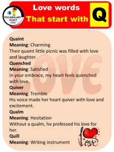 Romantic Words That Start With Q - Vocabulary Point
