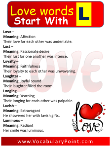 Romantic Words That Start with L (Love words with L) - Vocabulary Point