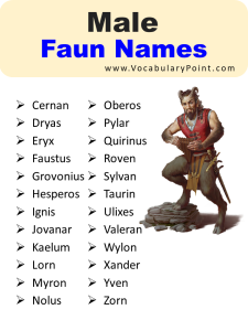 Faun Names (Fantastic, Male & Female) - Vocabulary Point
