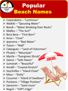250 Beach Names (Cool, Catchy & Funny) - Vocabulary Point