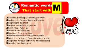 Romantic Words That Start With M (Love Words With M) - Vocabulary Point