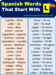 Spanish Words That Start With L - Vocabulary Point