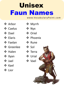 Faun Names (Fantastic, Male & Female) - Vocabulary Point