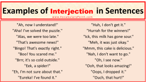 120+ Examples Of Interjection In Sentences In English - Vocabulary Point