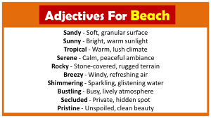 Adjectives for Beach (Descriptive Words for Beach) - Vocabulary Point