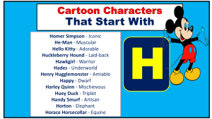 Cartoon Characters That Start With H (Disney & Funny) - Vocabulary Point