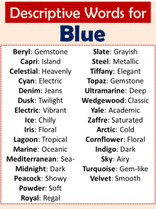 Adjectives for Blue (Descriptive Words for Blue) - Vocabulary Point