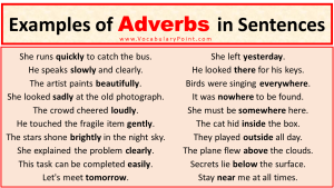 120+ Examples Of Adverbs In Sentences In English - Vocabulary Point