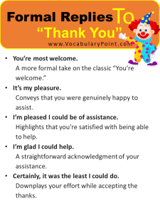 125 Best Replies to Thank You (Formal, Informal & Funny) - Vocabulary Point