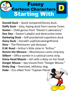 Cartoon Characters That Start With D (Disney Characters) - Vocabulary Point