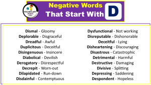 Negative Words That Start With D (Negative Adjectives) - Vocabulary Point