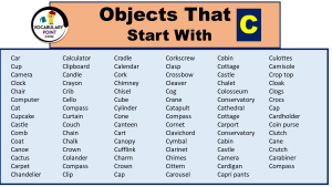 6oo+ Objects That Start With C (For Kids & Beginners) - Vocabulary Point