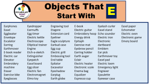 All Objects That Start With E (For Kids & Beginners) - Vocabulary Point