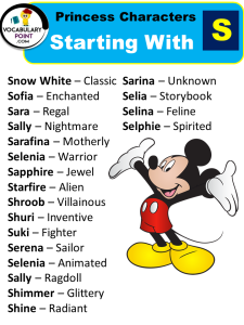 Cartoon Characters That Start With S (Disney & Funny) - Vocabulary Point