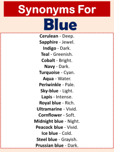 Adjectives for Blue (Descriptive Words for Blue) - Vocabulary Point