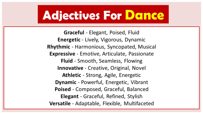 Adjectives for Dance (Descriptive Words for Dance) - Vocabulary Point