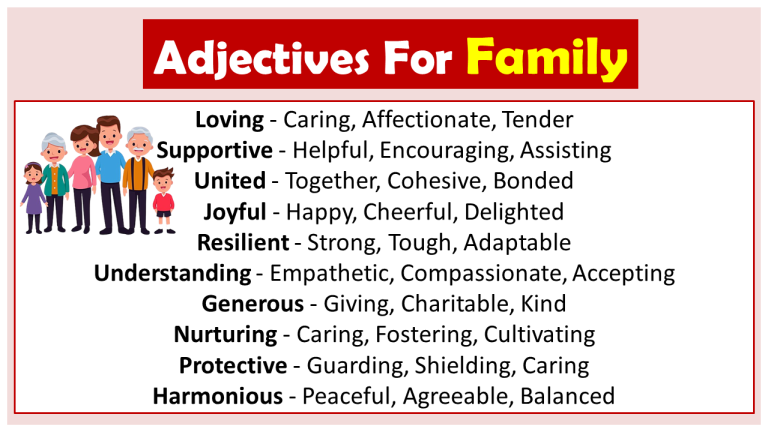 Adjectives for Family (Descriptive Words for Family) - Vocabulary Point