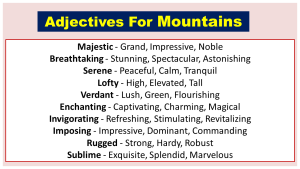 Adjectives for Mountains (Words to Describe Mountains) - Vocabulary Point
