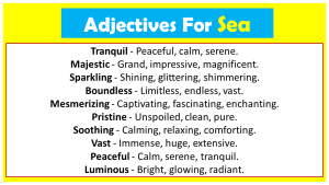 Adjectives for Sea (Descriptive Words for Sea) - Vocabulary Point