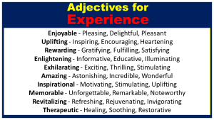 Adjectives for Experience (Descriptive Words for Experience ...